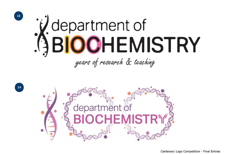 New Department of Biochemistry logo to mark centenary year | Biochemistry